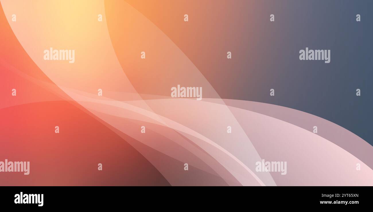 Abstract Minimalist Blue and Orange Wavy Flowing Translucent ...