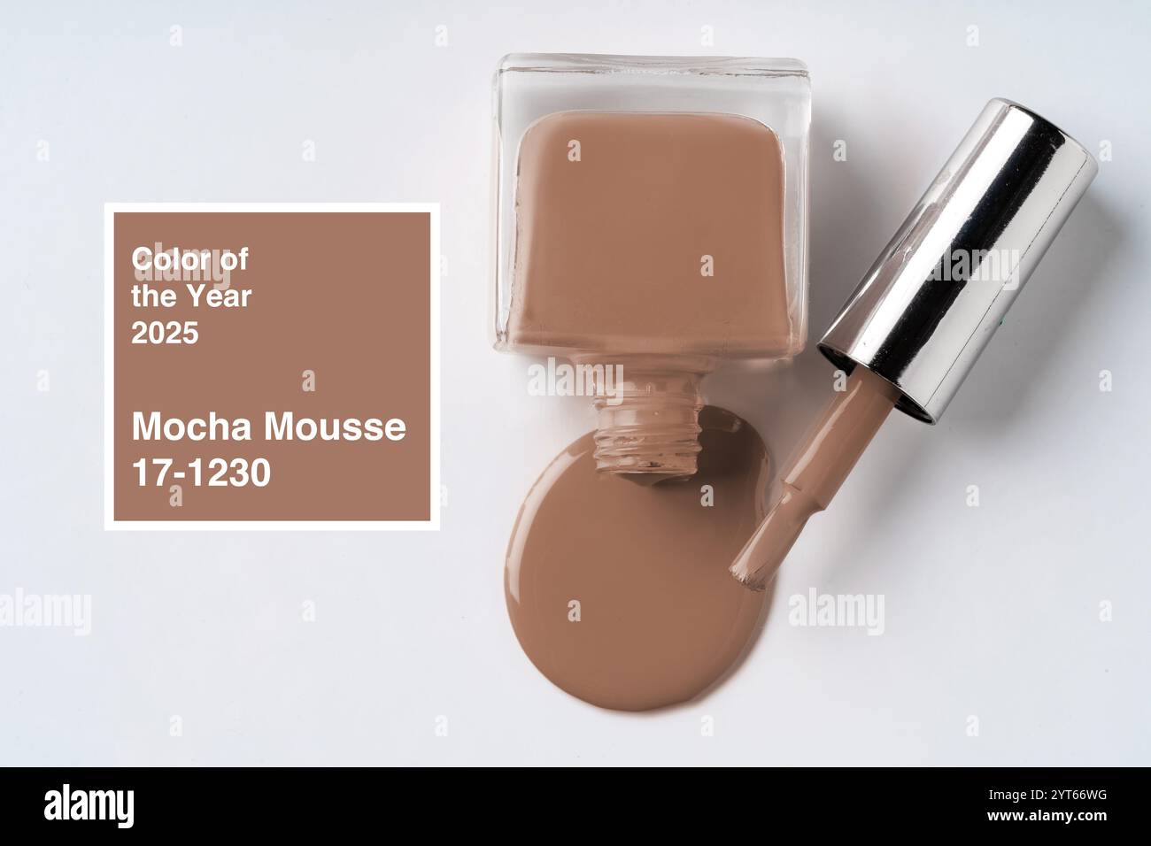 Beautiful mocha mousse nail polish showcases the 2025 color of the year ...
