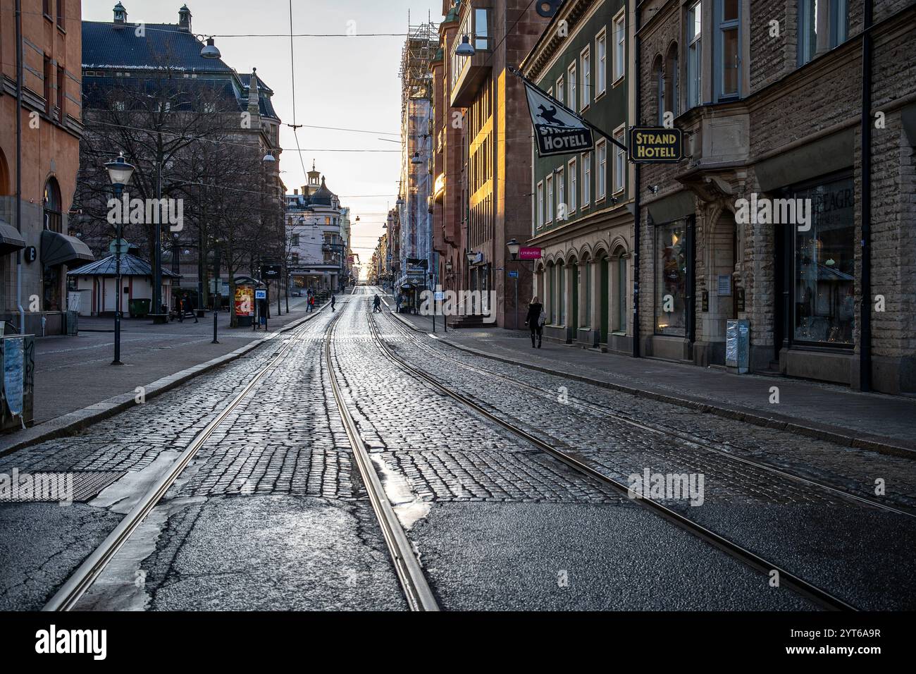 Main street Drottninggatan during early December 2024 in Norrköping ...