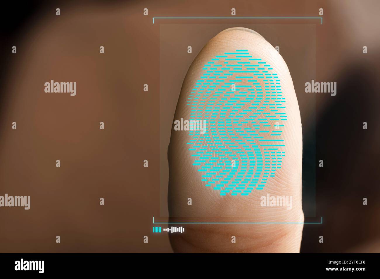 Woman pressing finger to surface showing friction ridges pattern ...