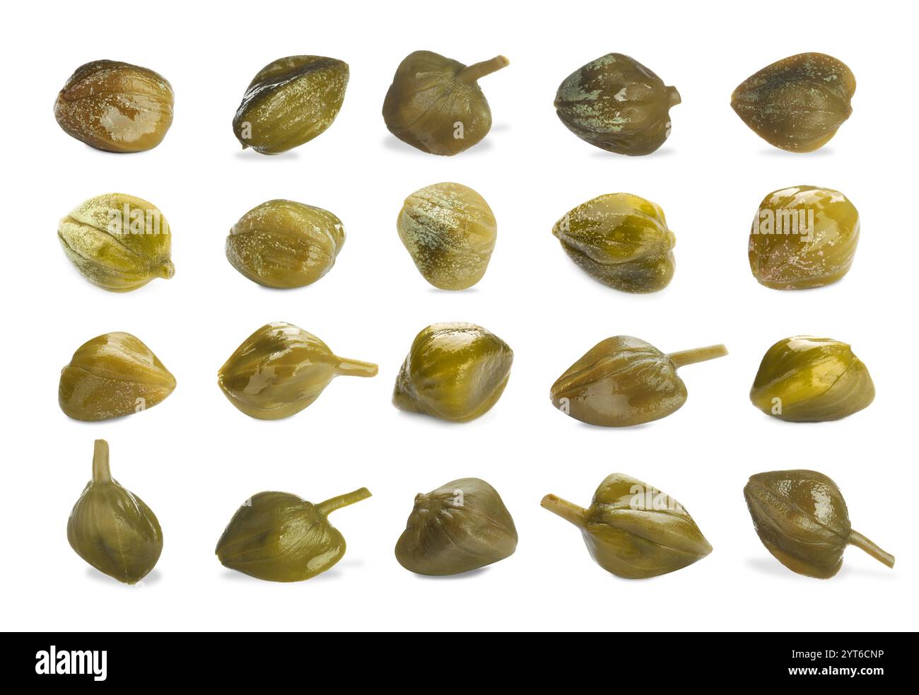 Yummy pickled caper flower buds isolated on white, set Stock Photo - Alamy
