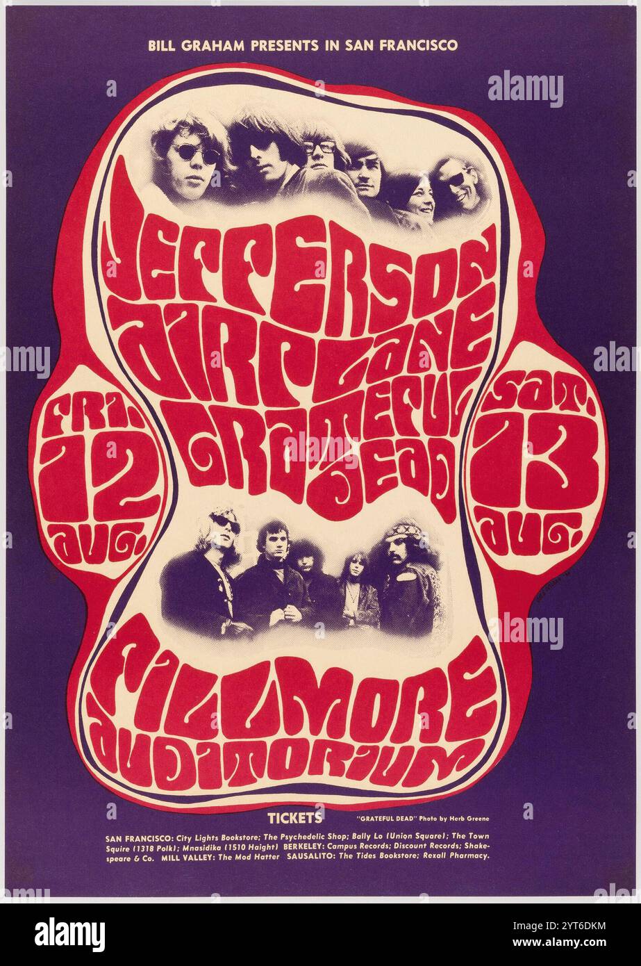 Grateful Dead, Jefferson Airplane 1966 Fillmore Concert Poster - Wes ...