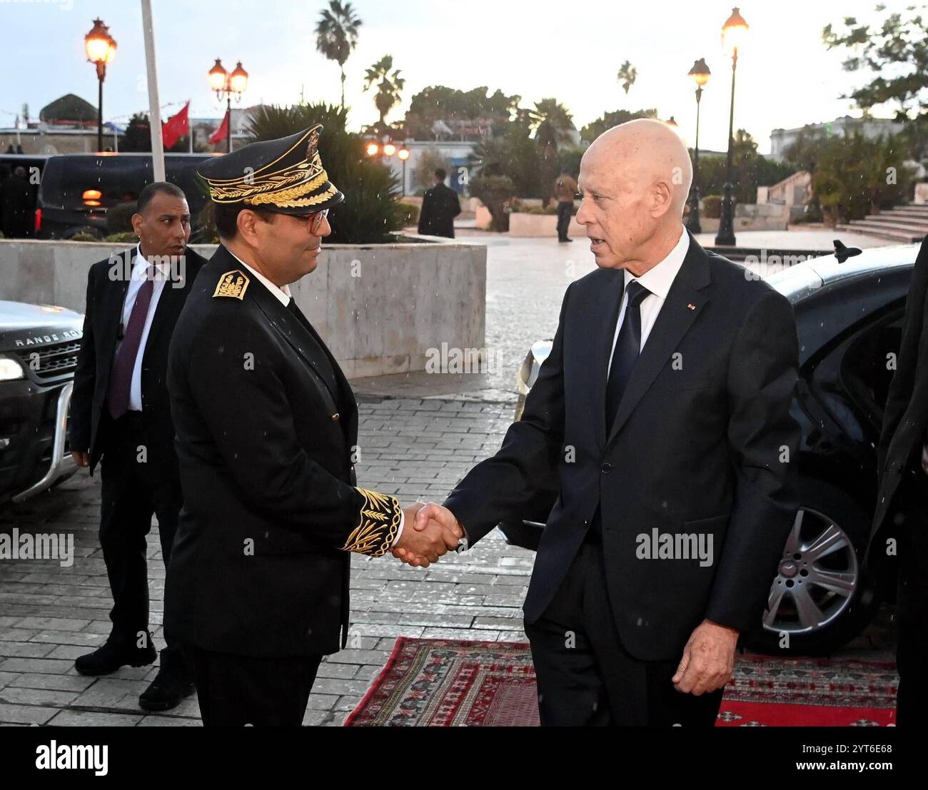 Tunisian President Kais Saied oversees a procession commemorating the ...