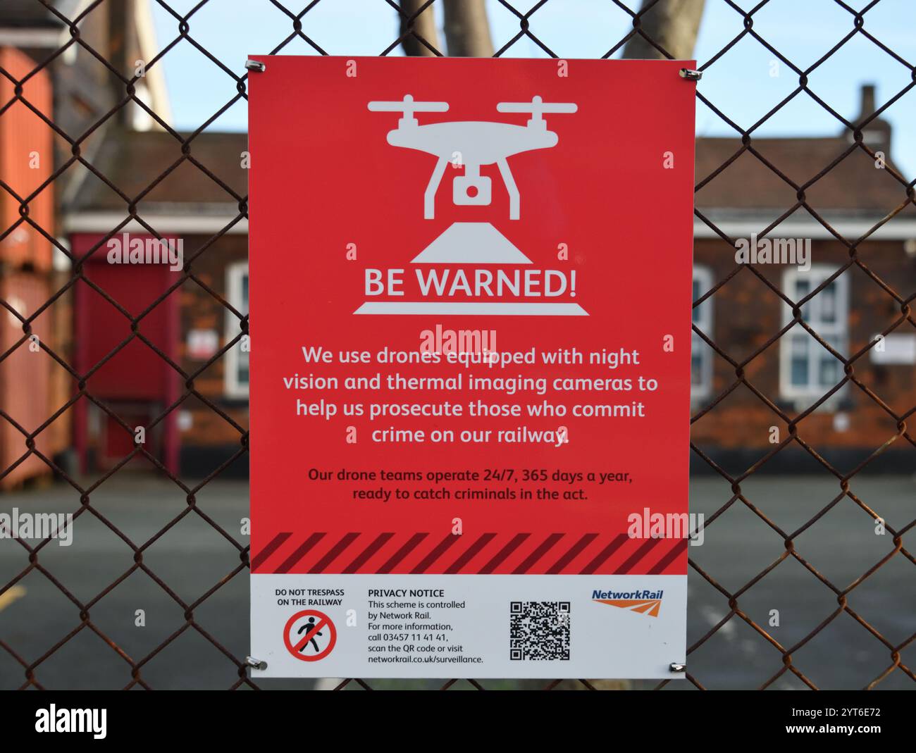 Be Warned - Drones are watching you sign at Rugeley Trent Valley ...
