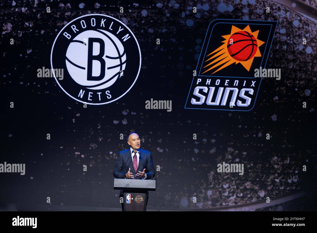 Macao. 6th Dec, 2024. NBA Deputy Commissioner Mark Tatum gives a speech ...