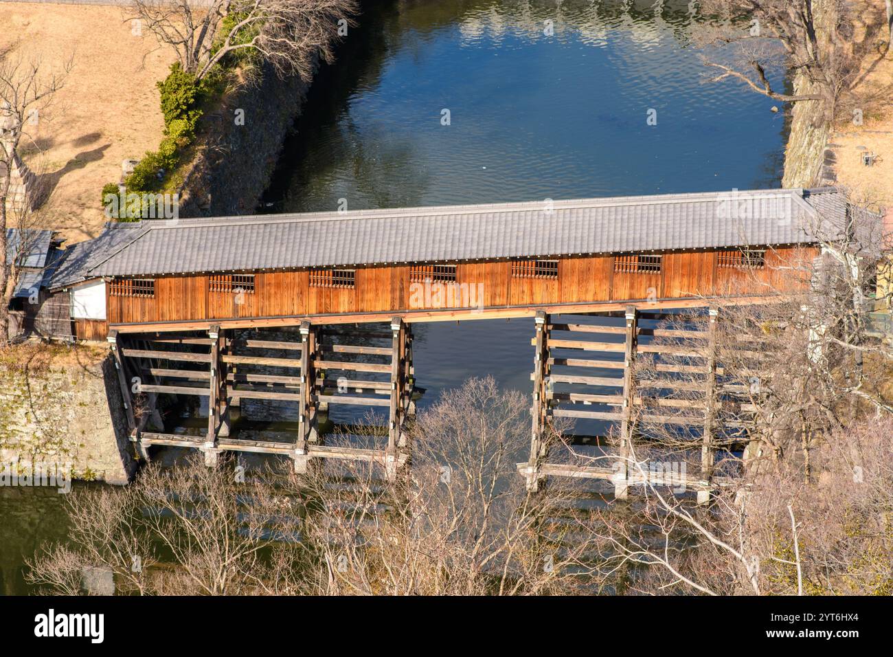 Water moat of Wakayama castle, old historic Japanese castle in Wakayama ...