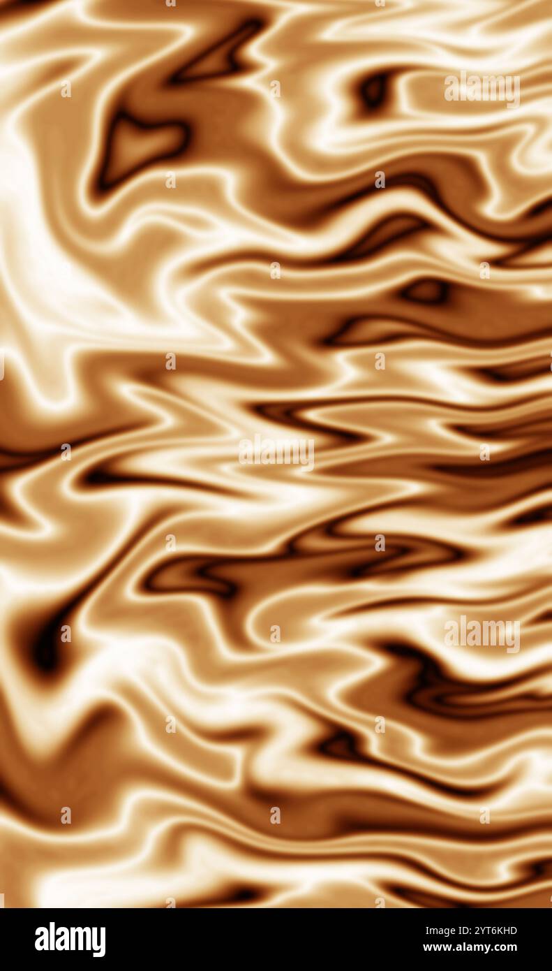 Illustration of gradient brown color chaotic flowing liquid for ...