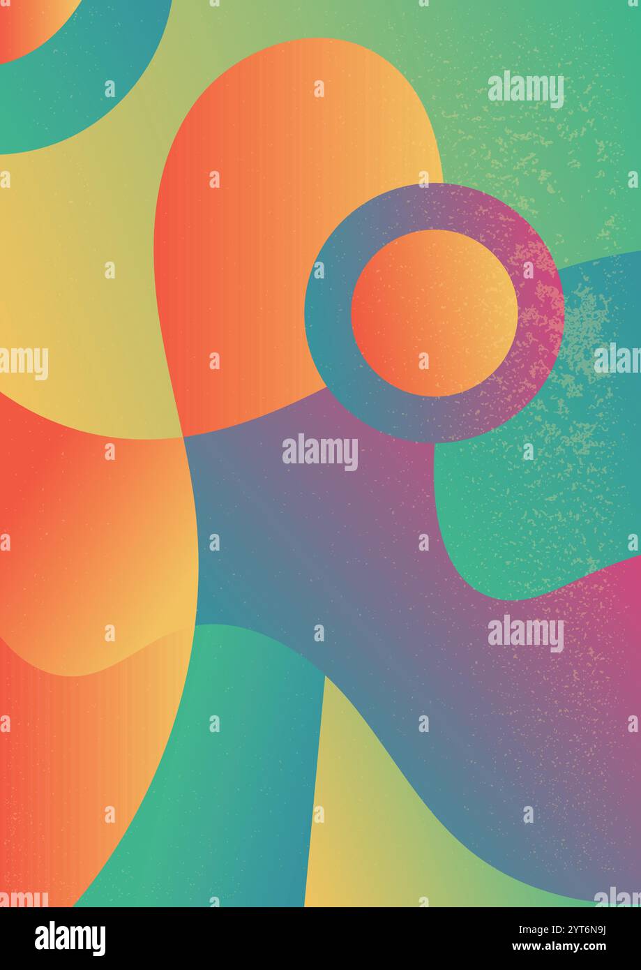 Warm and Cool Retro Gradient with Curvilinear Shapes. Abstract gradient ...
