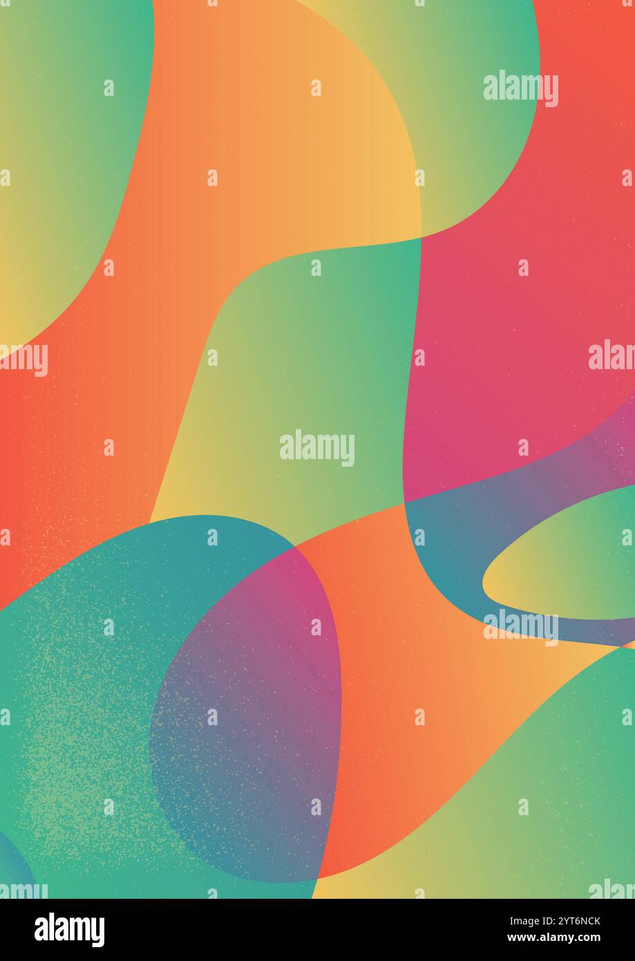 Warm and Cool Retro Gradient with Curvilinear Shapes. Abstract gradient background with flowing ...