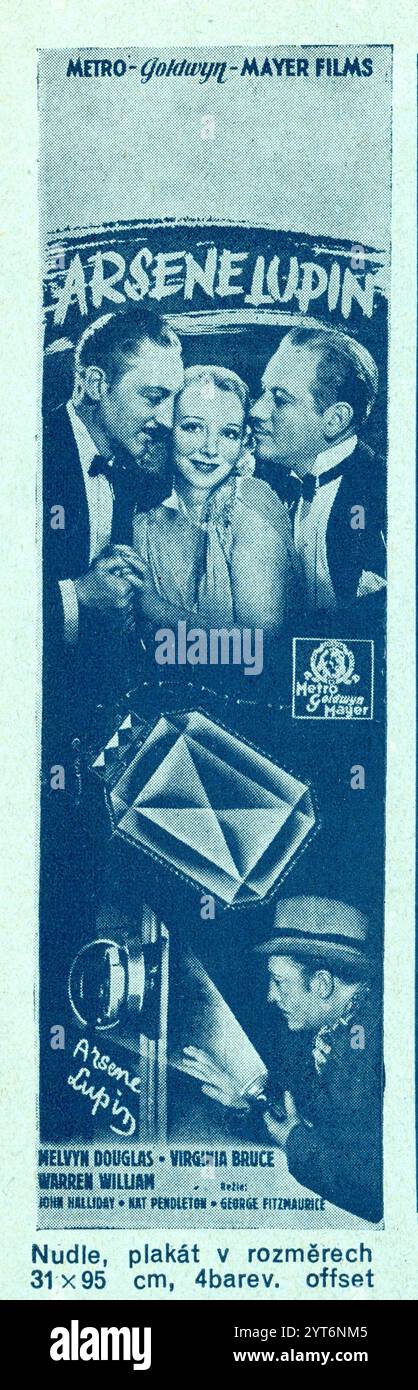 MELVYN DOUGLAS VIRGINIA BRUCE and WARREN WILLIAM in ARSENE LUPIN ...