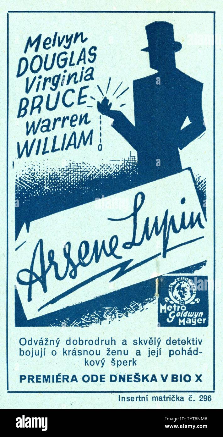 MELVYN DOUGLAS VIRGINIA BRUCE and WARREN WILLIAM in ARSENE LUPIN ...