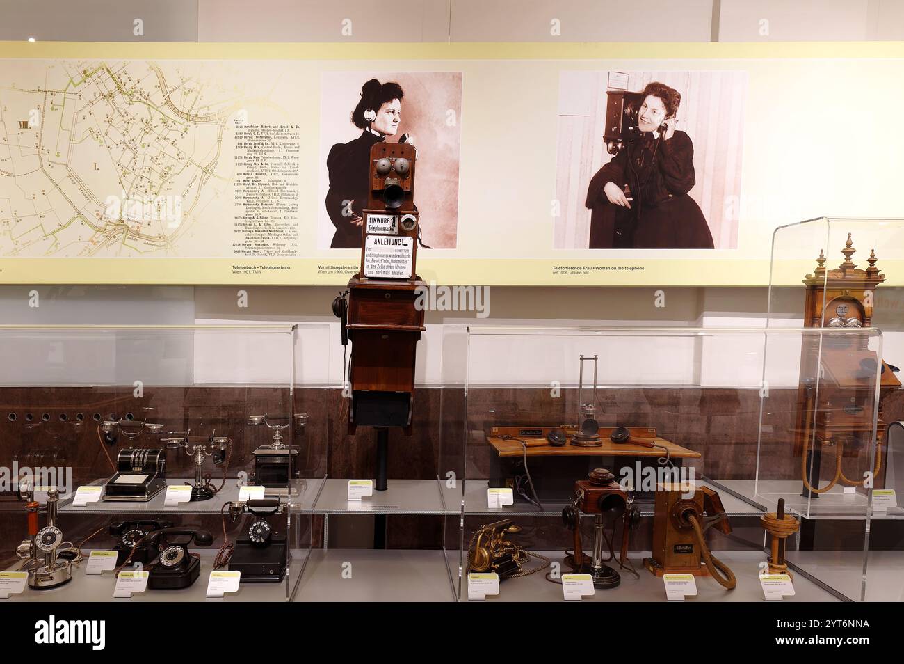 Technical Museum Vienna, Austria. exhibition with old telephones Stock ...