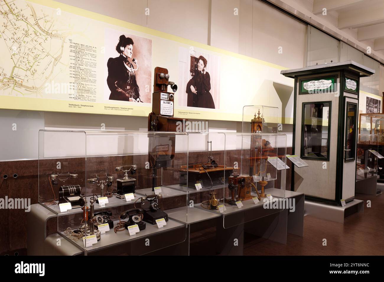Technical Museum Vienna, Austria. exhibition with old telephones Stock ...