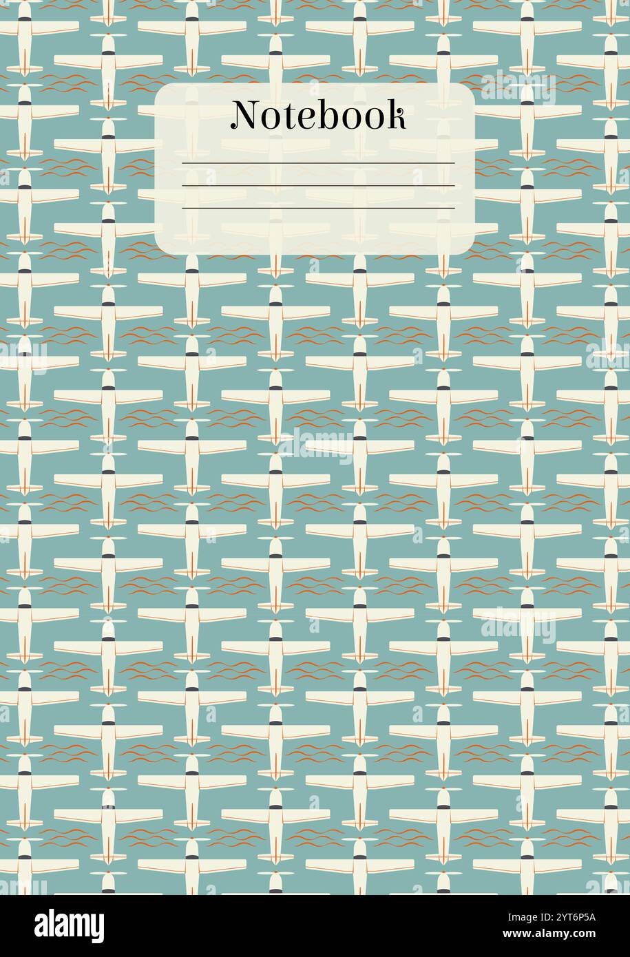 Simple school notebook cover. Diary cover page design aircraft planes ...