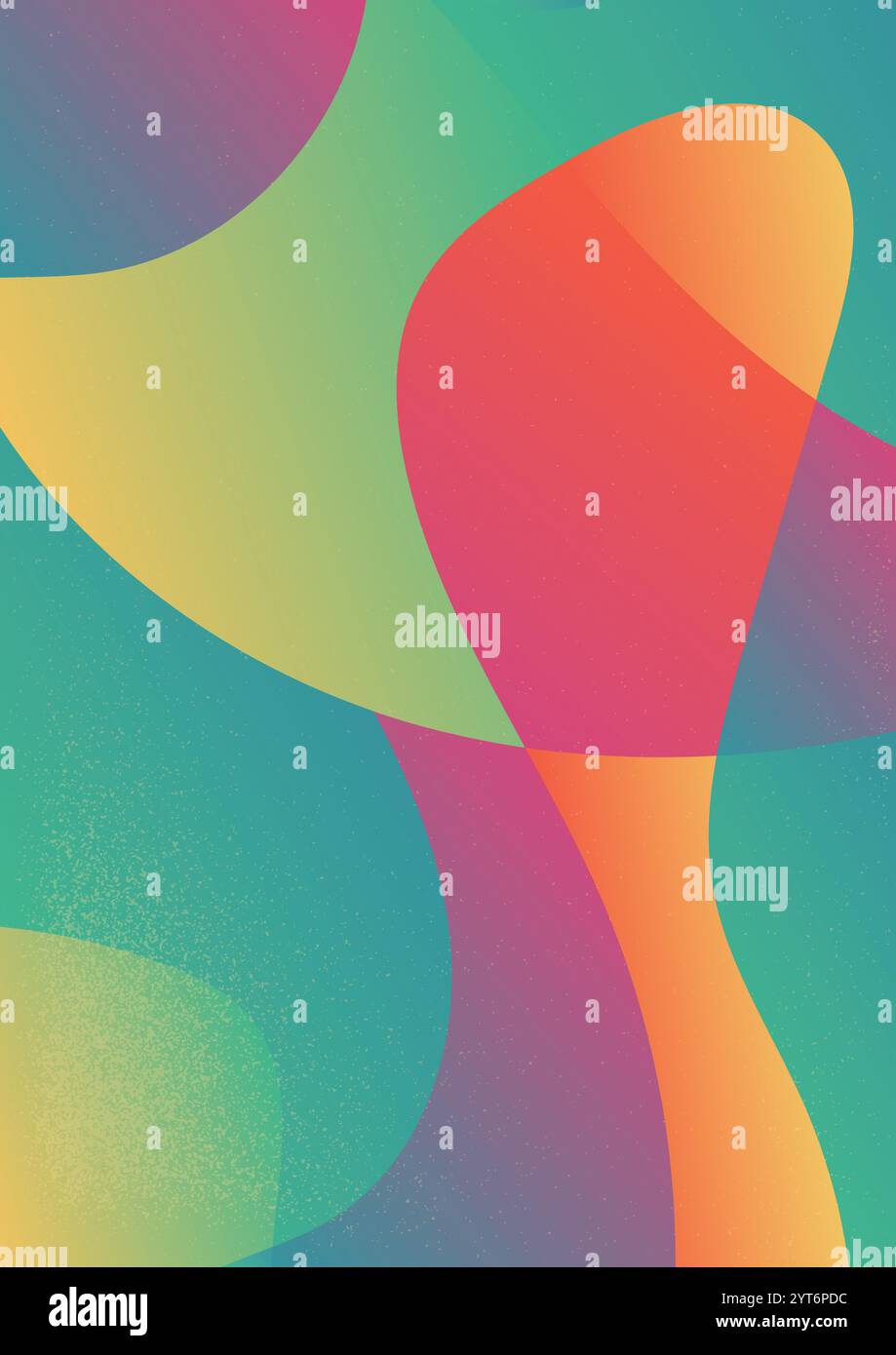 Warm and Cool Retro Gradient with Curvilinear Shapes. Abstract gradient background with flowing ...