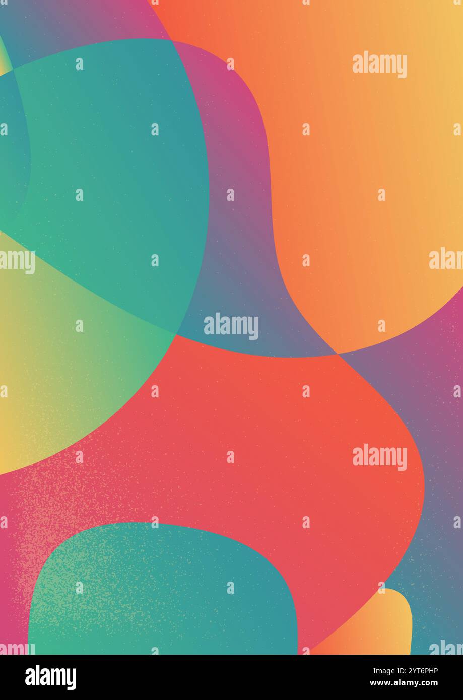 Warm and Cool Retro Gradient with Curvilinear Shapes. Abstract gradient background with flowing ...