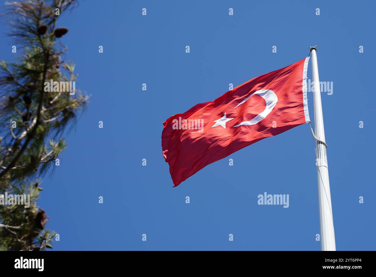 Turkish Flag, red flag featuring a white star and crescent on its ...