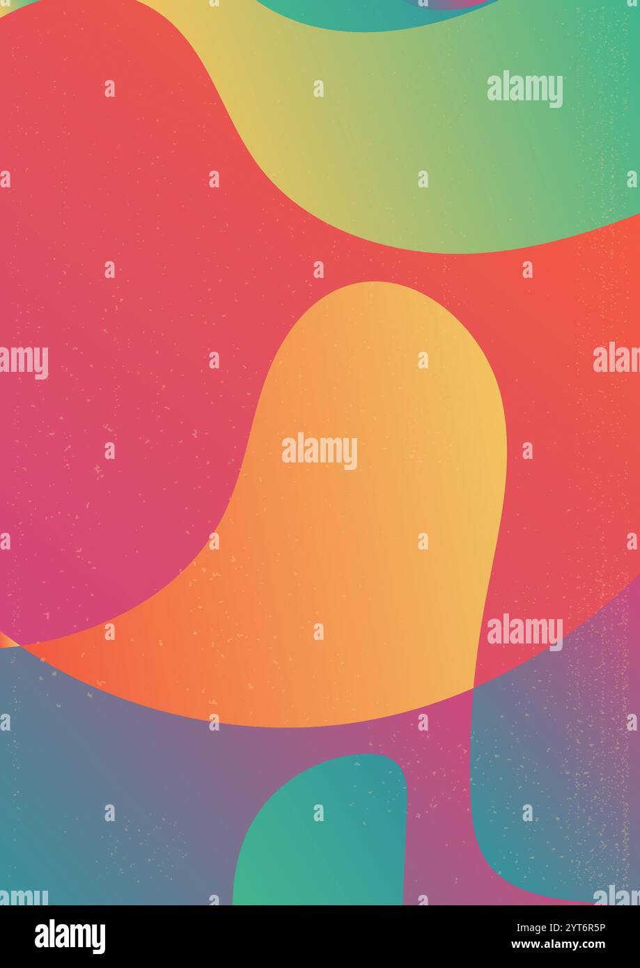 Warm and Cool Retro Gradient with Curvilinear Shapes. Abstract gradient background with flowing ...