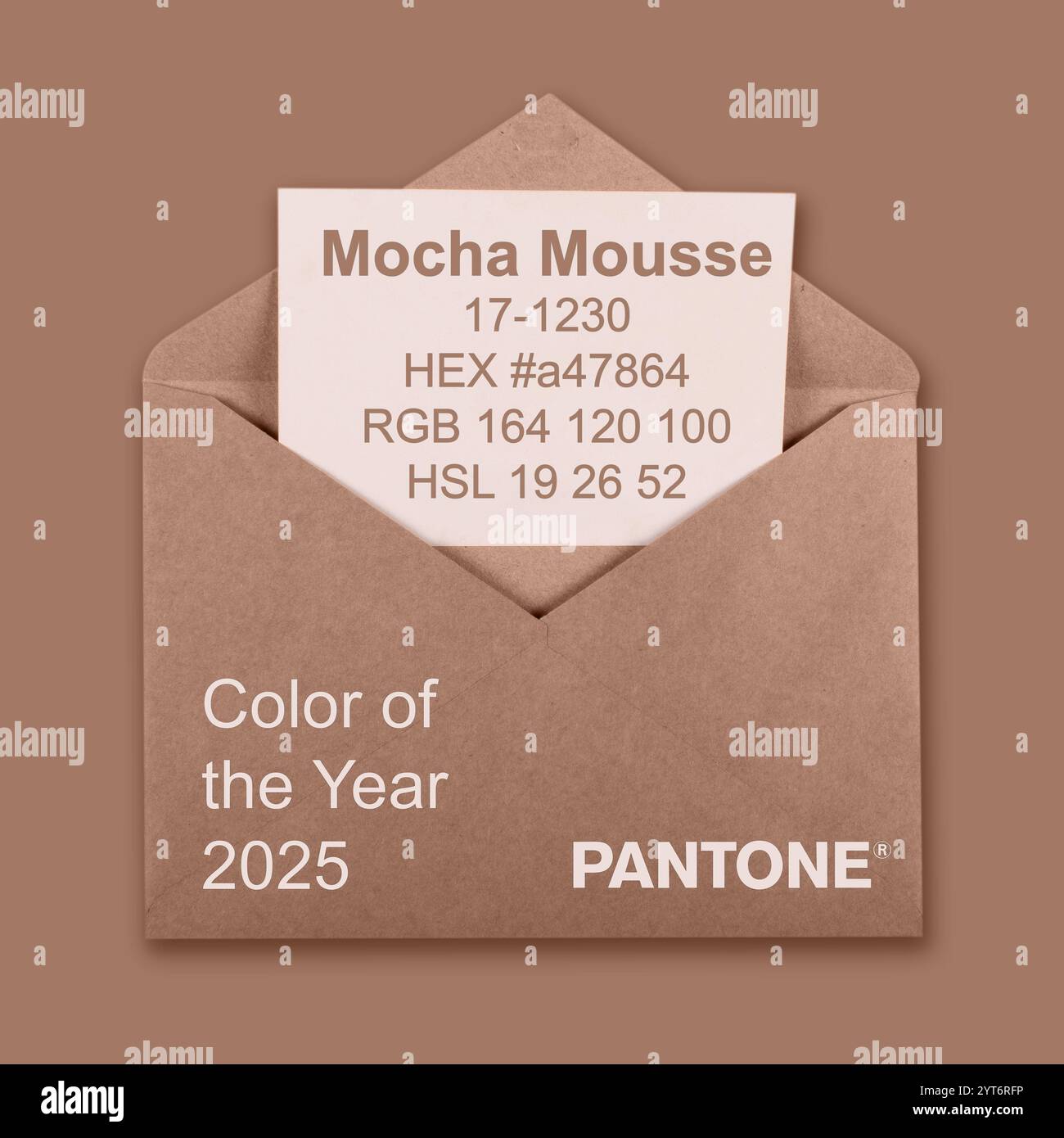 Mocha mousse pantone color of the year 2025. Recicled brown craft ...