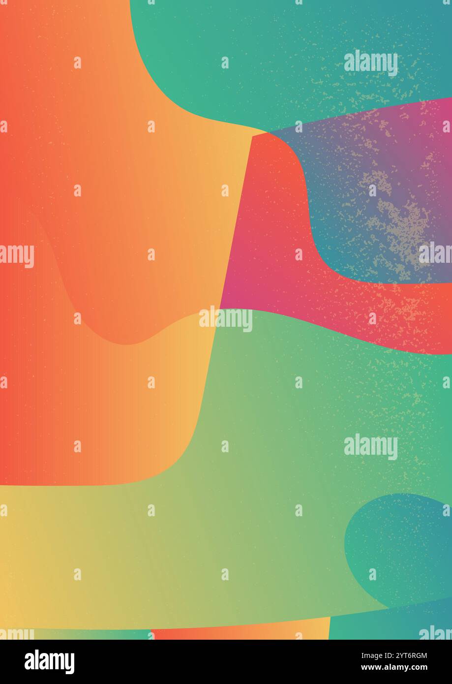 Warm and Cool Retro Gradient with Curvilinear Shapes. Abstract gradient ...