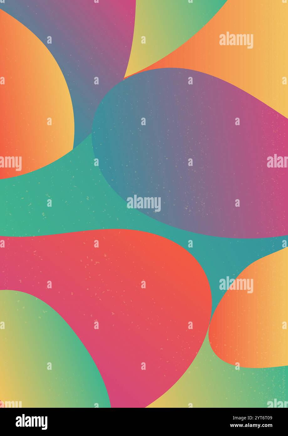 Warm and Cool Retro Gradient with Curvilinear Shapes. Abstract gradient background with flowing ...