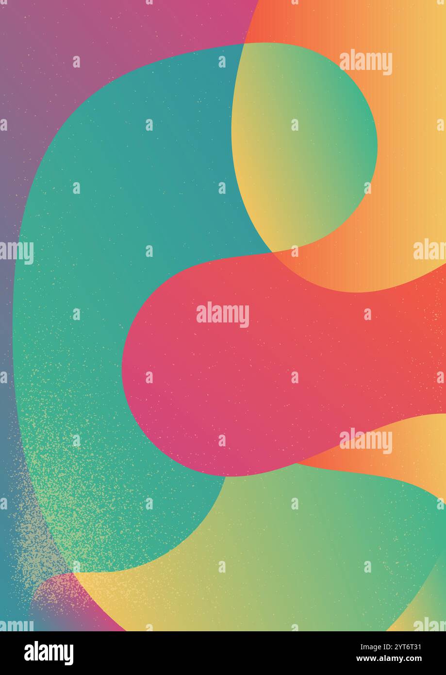 Warm and Cool Retro Gradient with Curvilinear Shapes. Abstract gradient ...