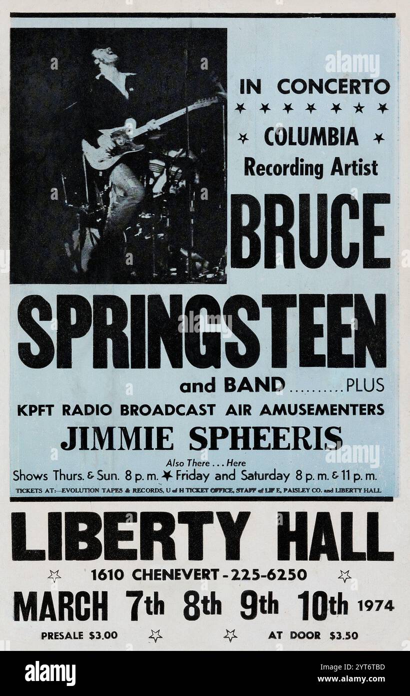Columbia Recording artist Bruce Springsteen, Jimmie Spheeris - Houston ...