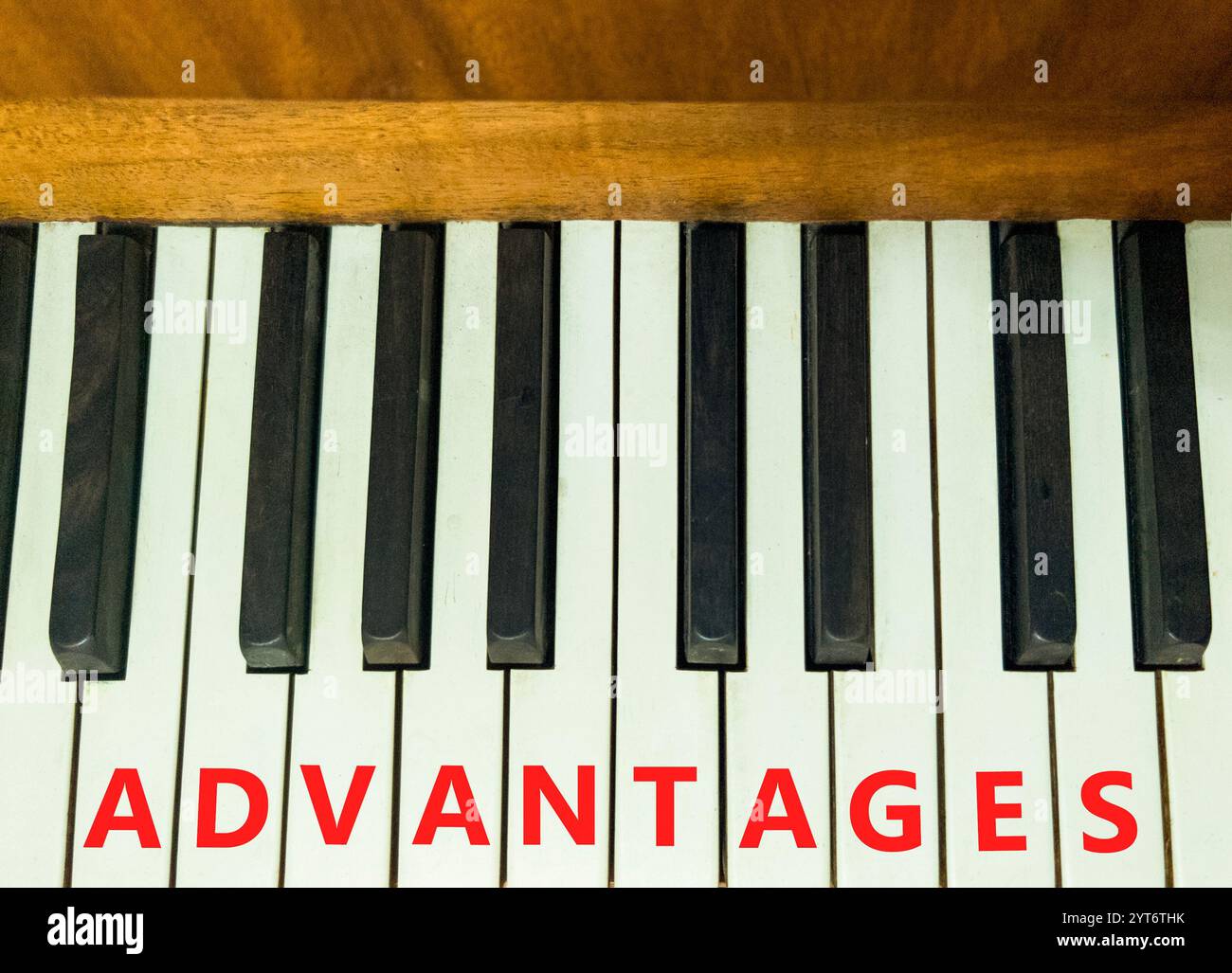 Advantages symbol. Concept word Advantages on beautiful keys of the old ...