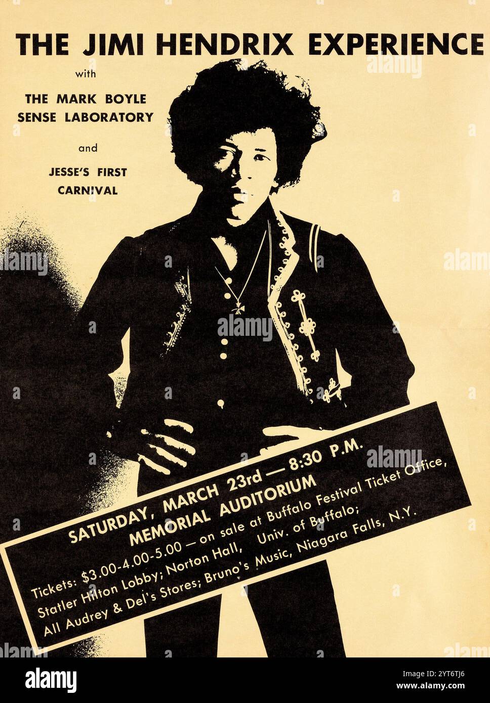 Jimi Hendrix concert poster - 1968 Buffalo, New York Stock Photo - Alamy