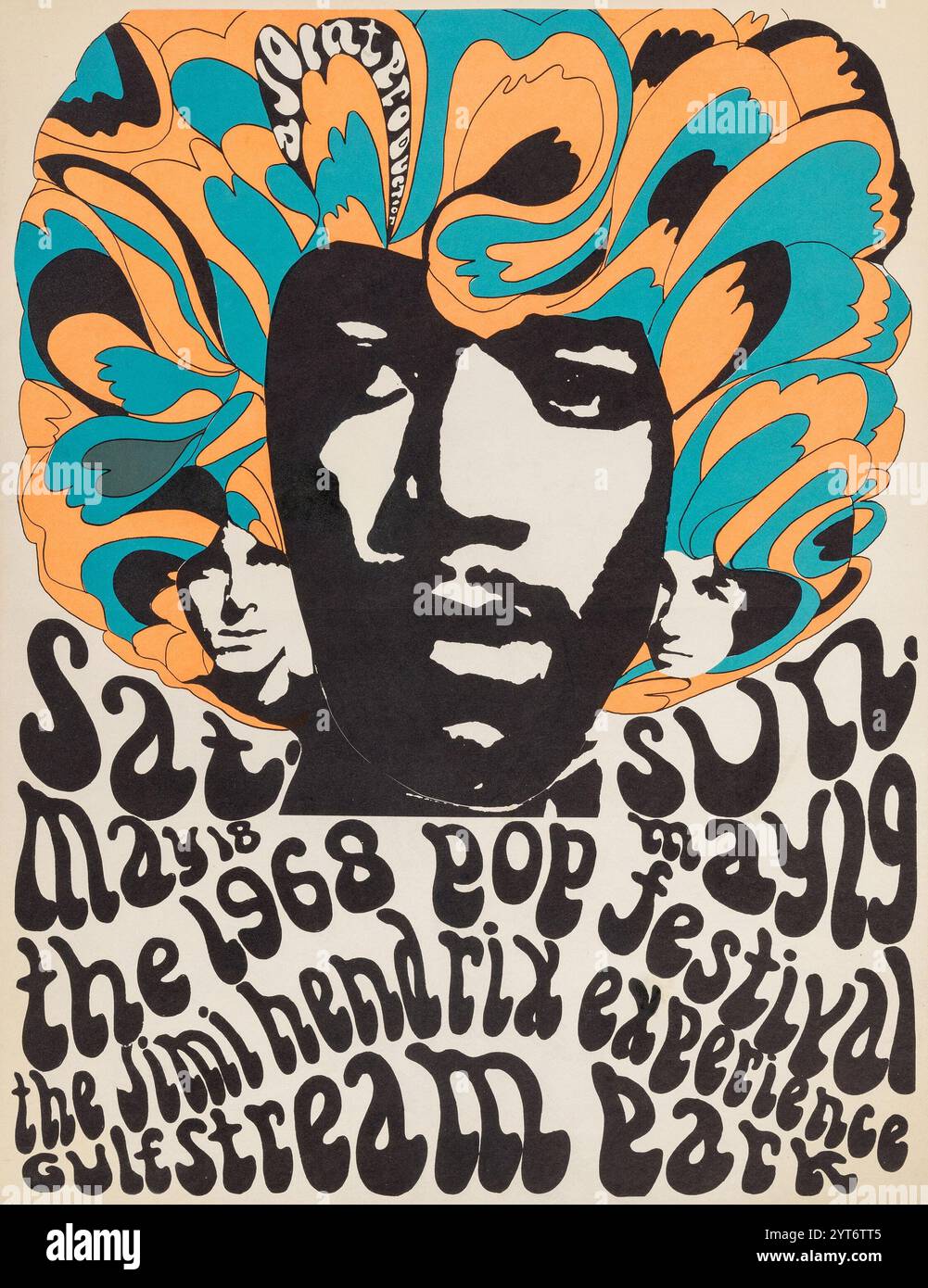 The Jimi Hendrix Experience concert poster - 1968 Miami, Florida Pop ...