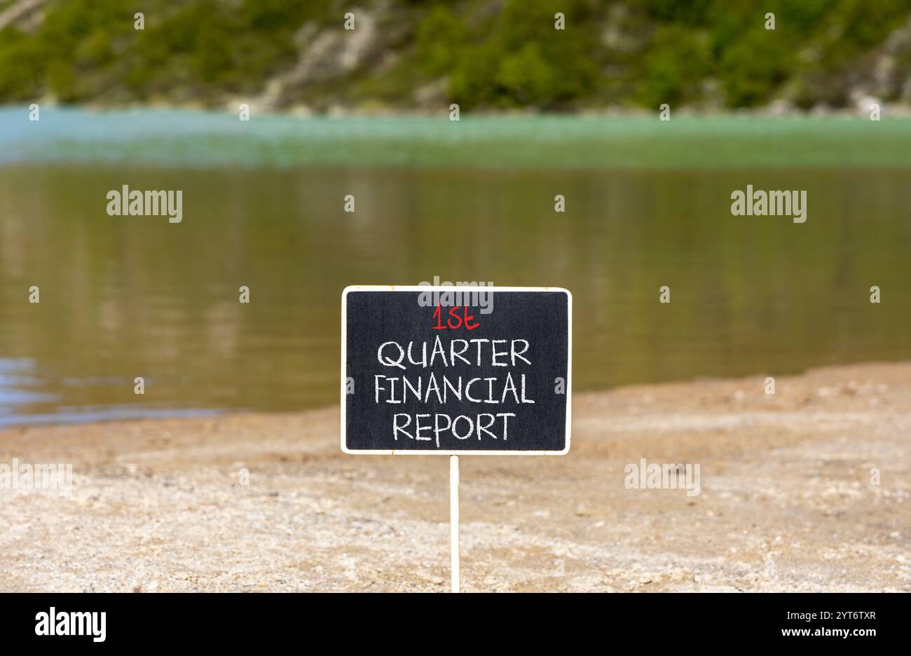 1st quarter financial report symbol. Concept words 1st quarter ...