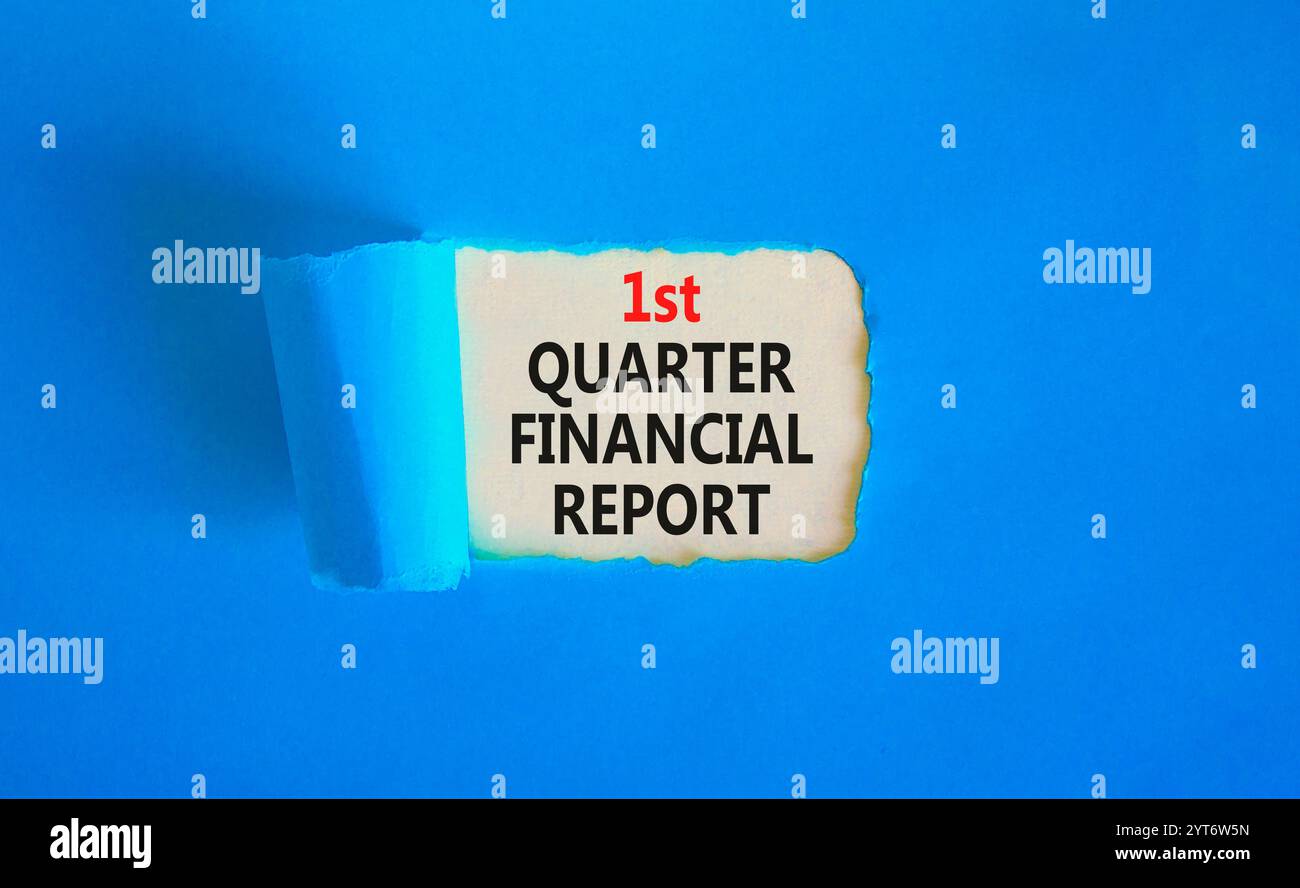1st quarter financial report symbol. Concept words 1st quarter ...
