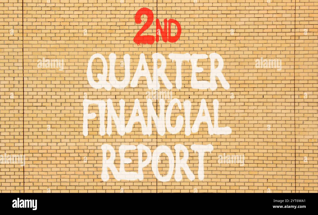 2nd quarter financial report symbol. Concept words 2nd quarter ...
