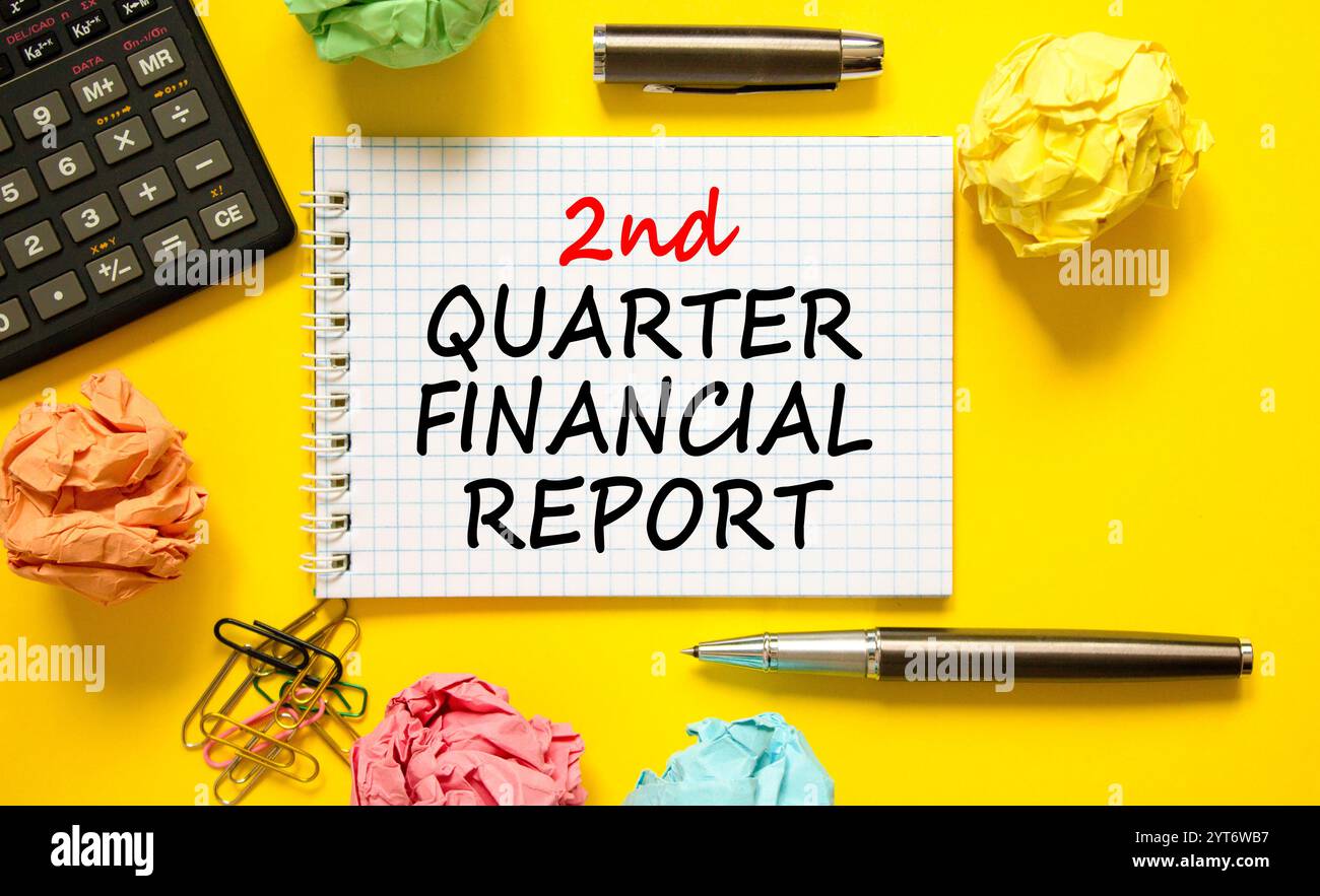 2nd quarter financial report symbol. Concept words 2nd quarter ...