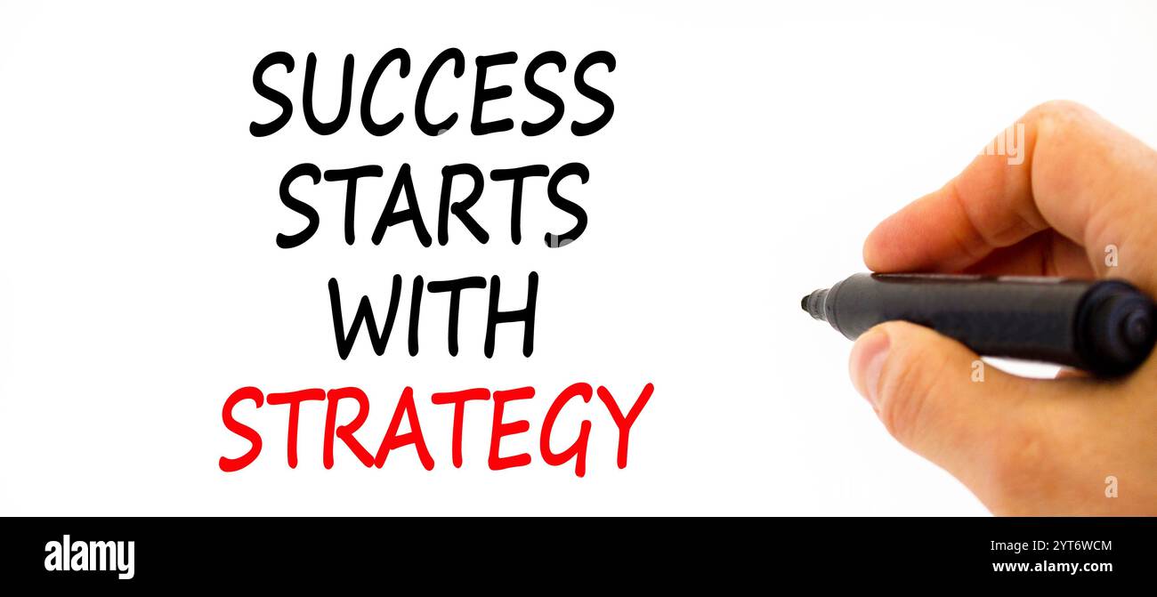 Success starts with strategy symbol. Concept words Success starts with ...