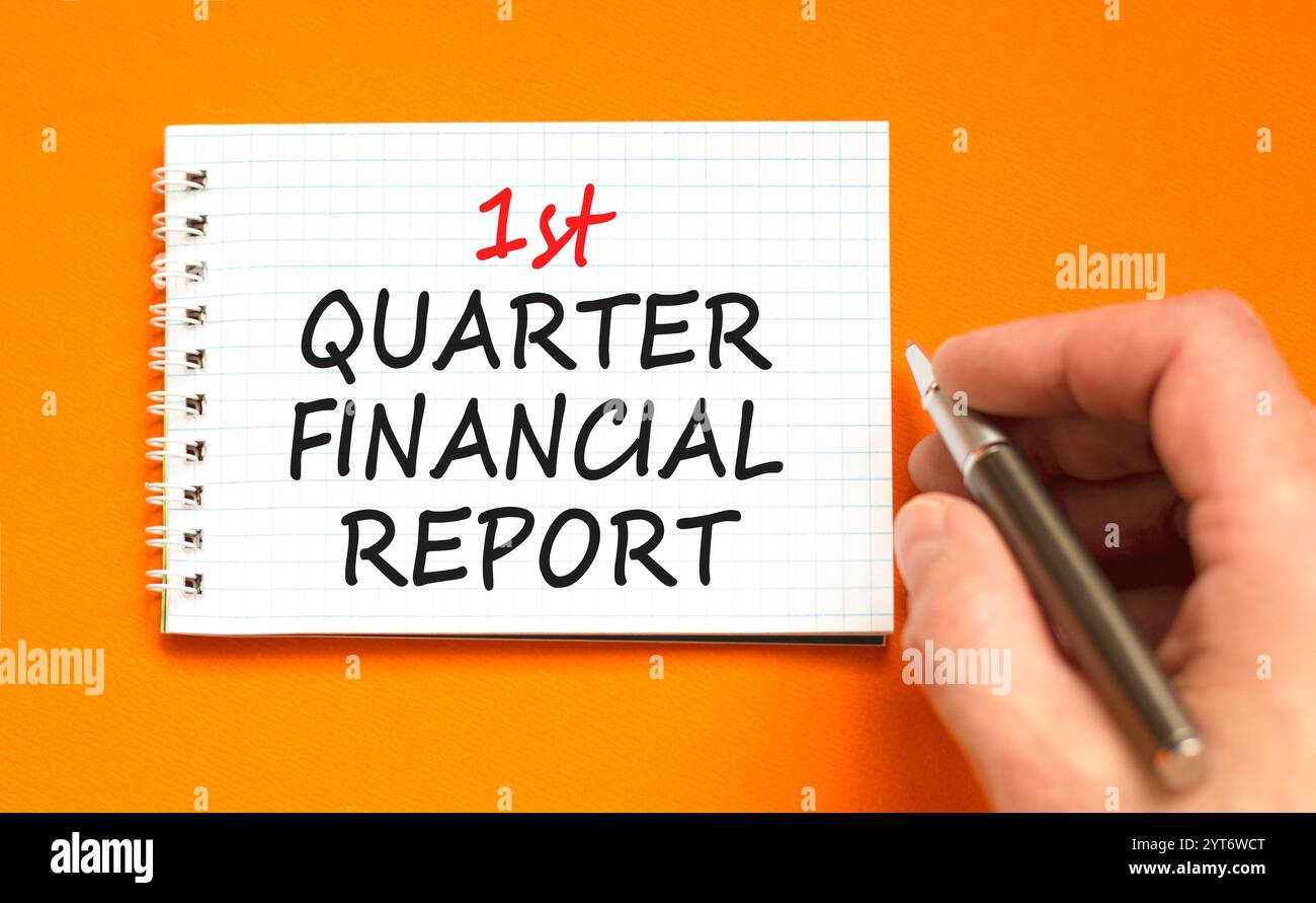 1st quarter financial report symbol. Concept words 1st quarter ...