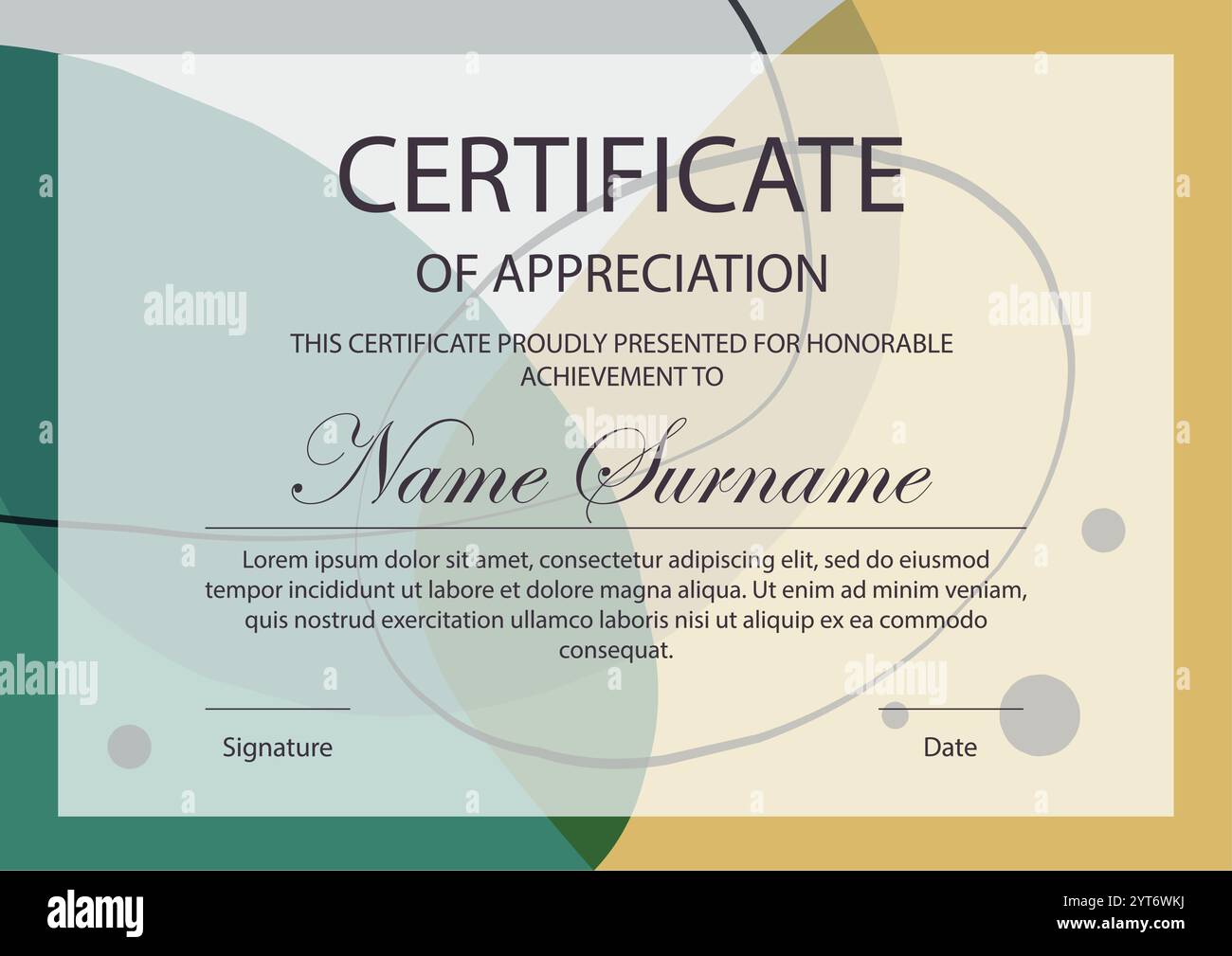 Certificate of appreciation template. Modern abstract corporate diploma ...