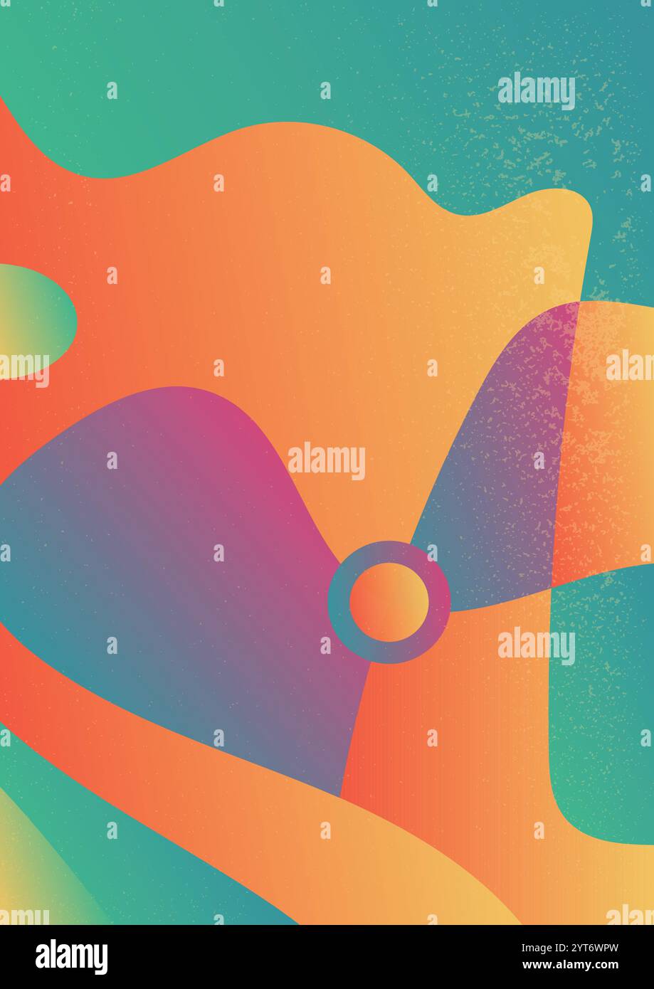 Retro Textured Gradient in Warm Hues. Abstract gradient background with flowing. Subtle grainy ...