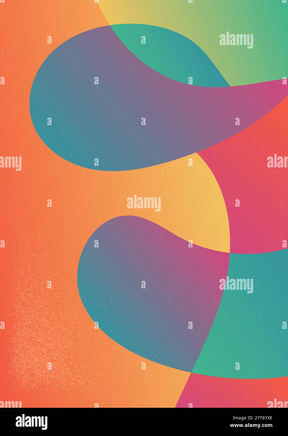 Retro Textured Gradient in Warm Hues. Abstract gradient background with flowing. Subtle grainy ...