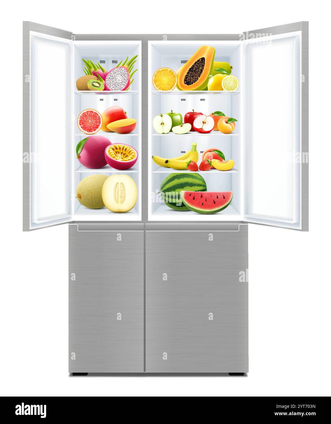 Refrigerator with opened doors concept hi-res stock photography and ...