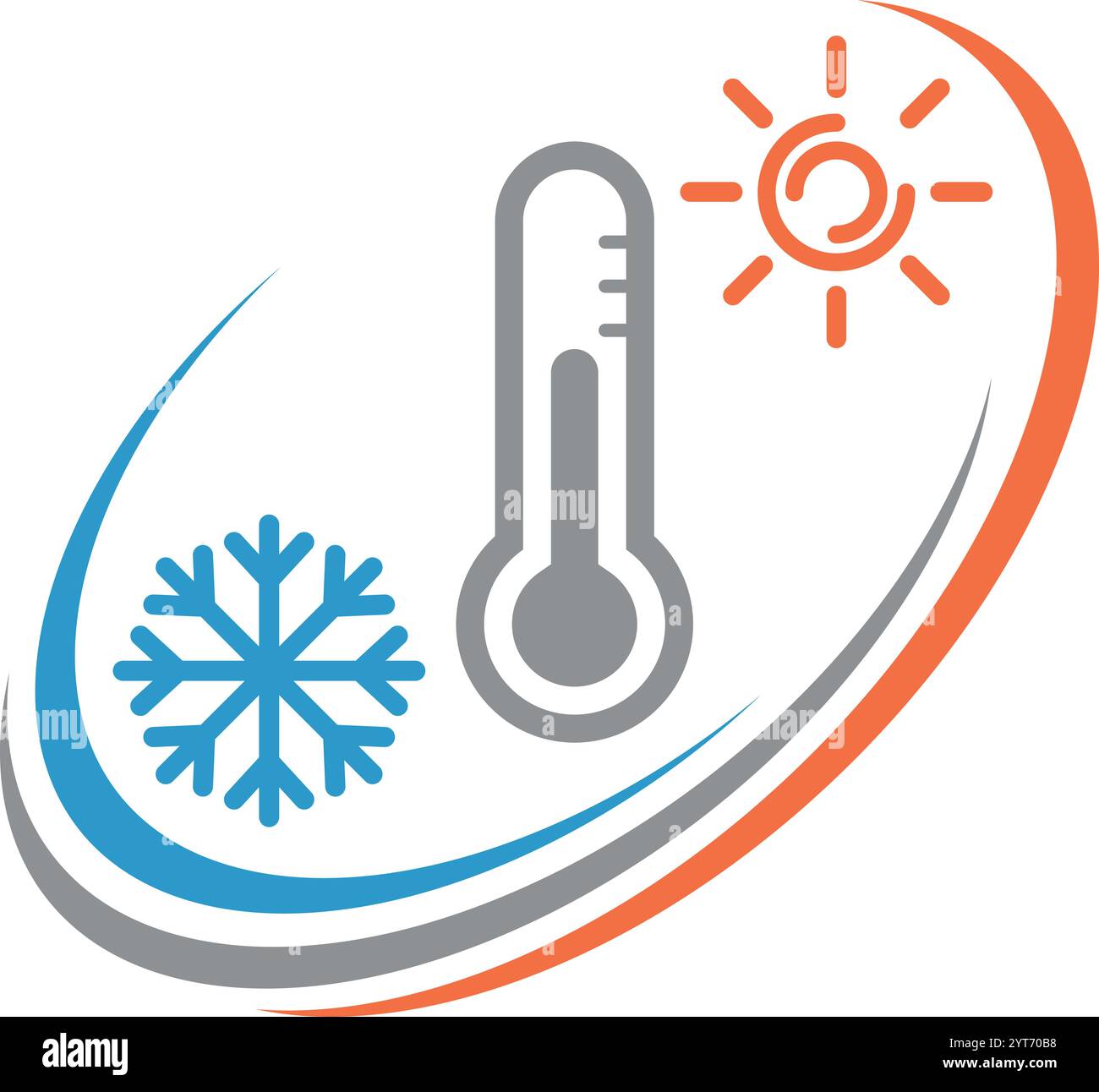thermometer, snowflake, sun, temperature, air conditioning, logo Stock ...