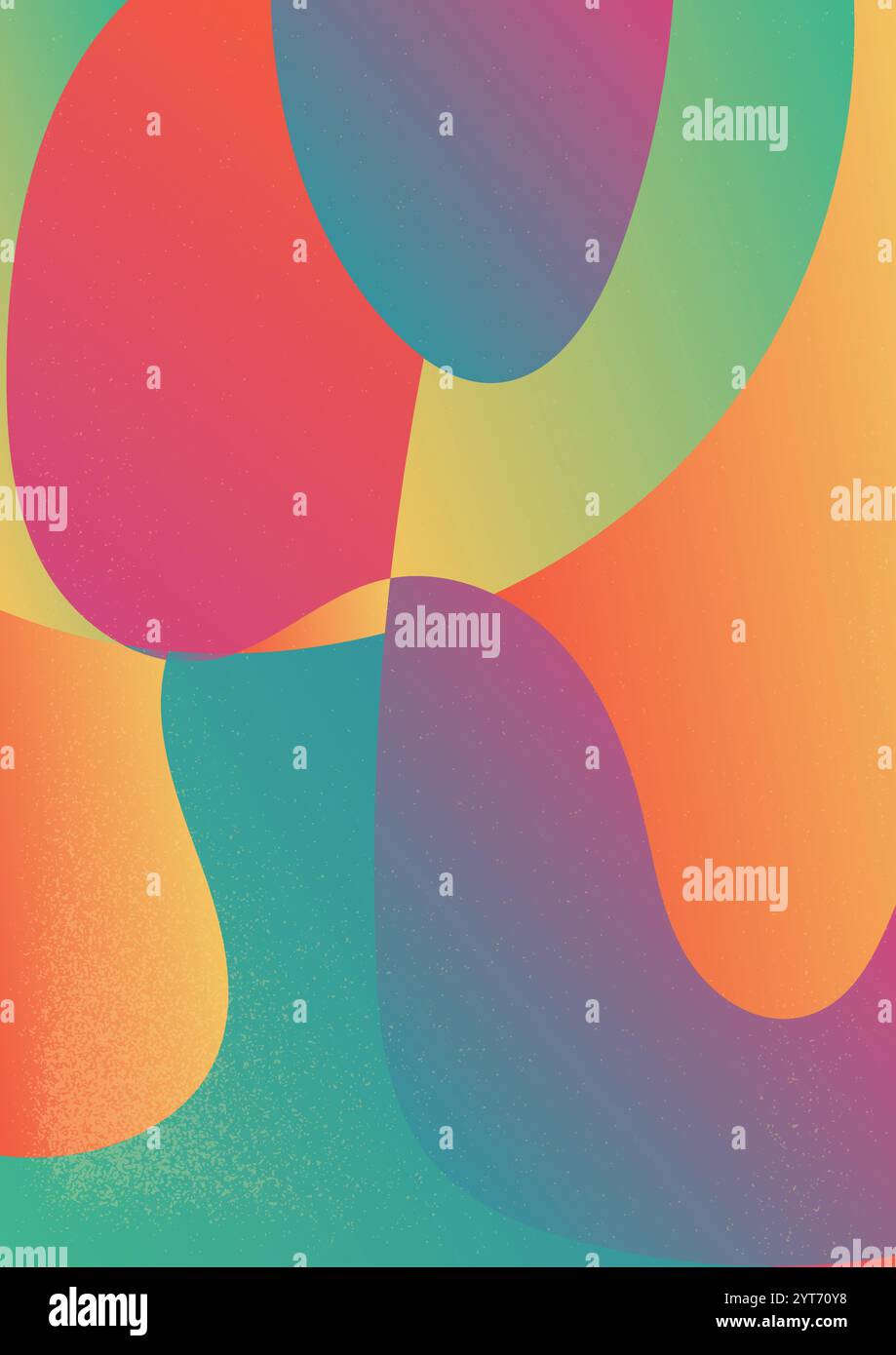 Retro Textured Gradient in Warm Hues. Abstract gradient background with flowing. Subtle grainy ...