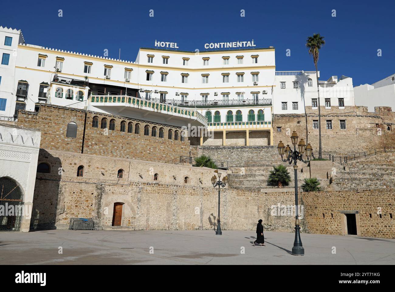 Hotel Continental on the waterfront of Tangiers in Morocco Stock Photo ...