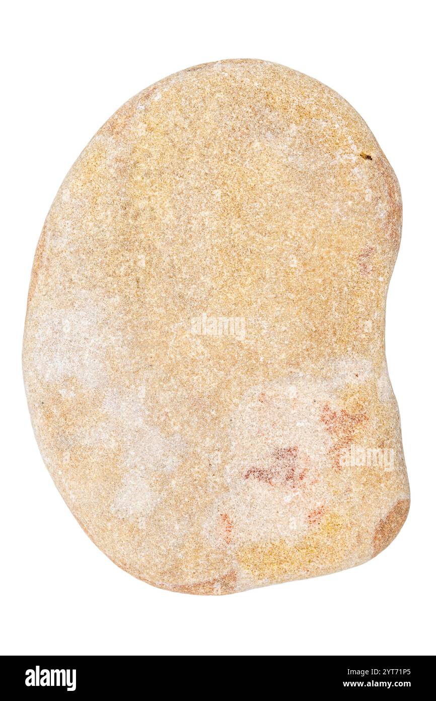 Top view of single yellow pebble isolated on white background Stock ...