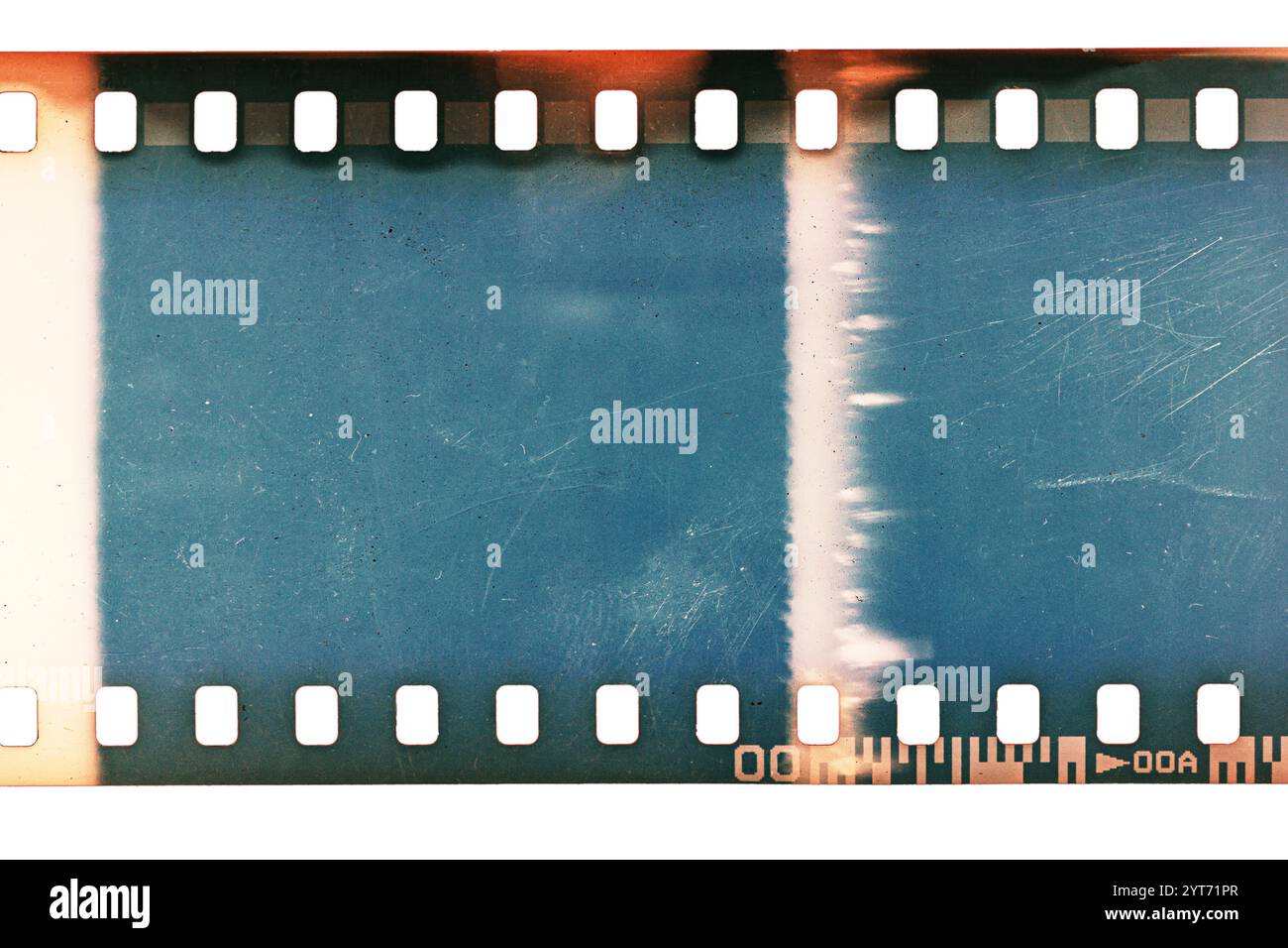 Dusty and grungy 35mm film texture or surface. Perforated scratched ...