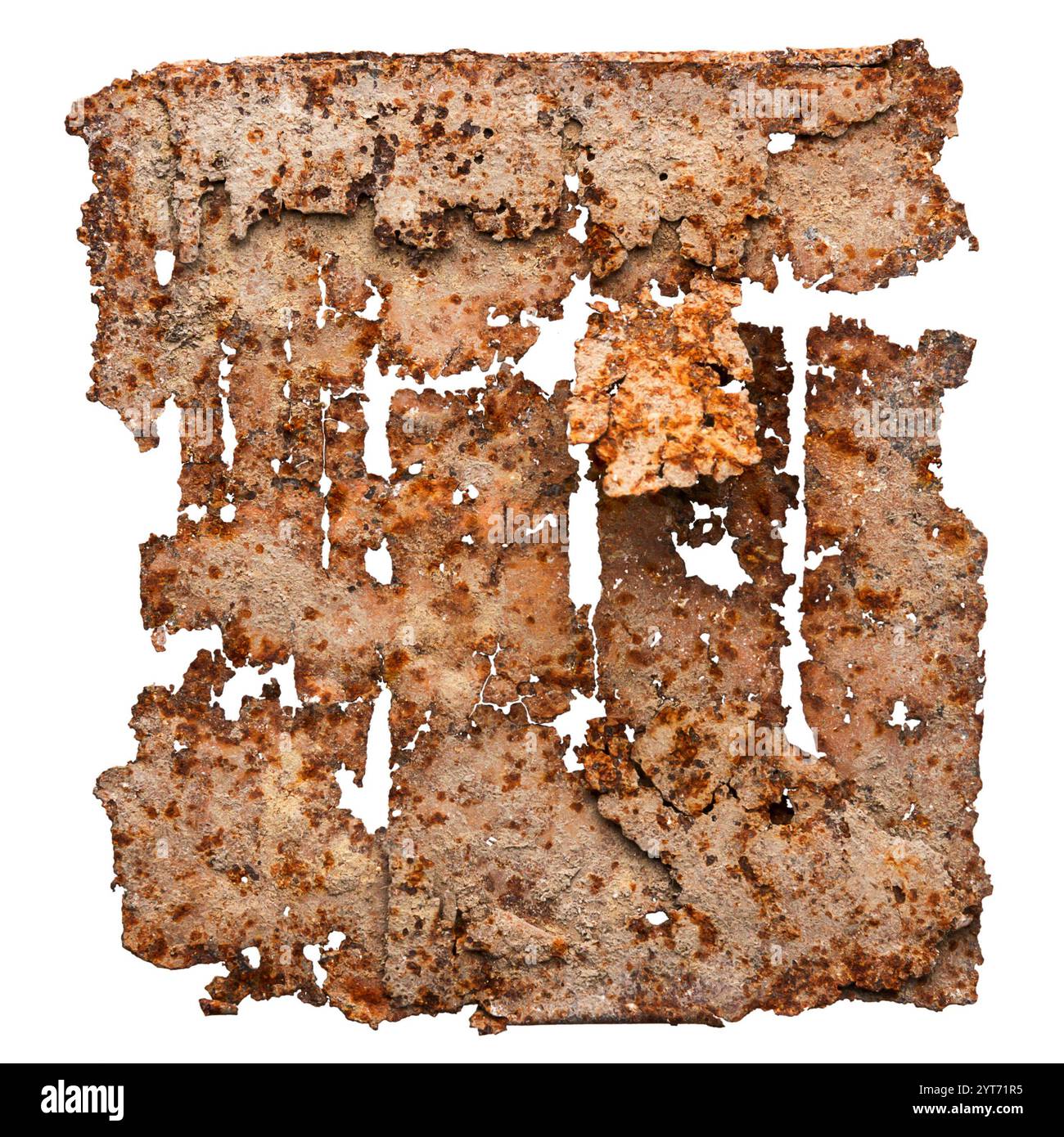 Old piece of rusty iron isolated on white background. Rusty metal ...