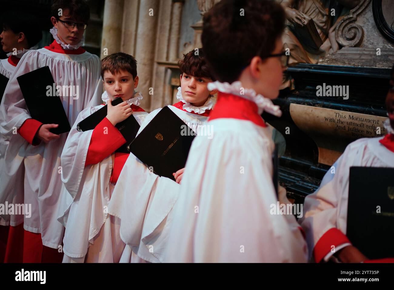 Choristers arrive for a rehearsal during preparations ahead of the ...