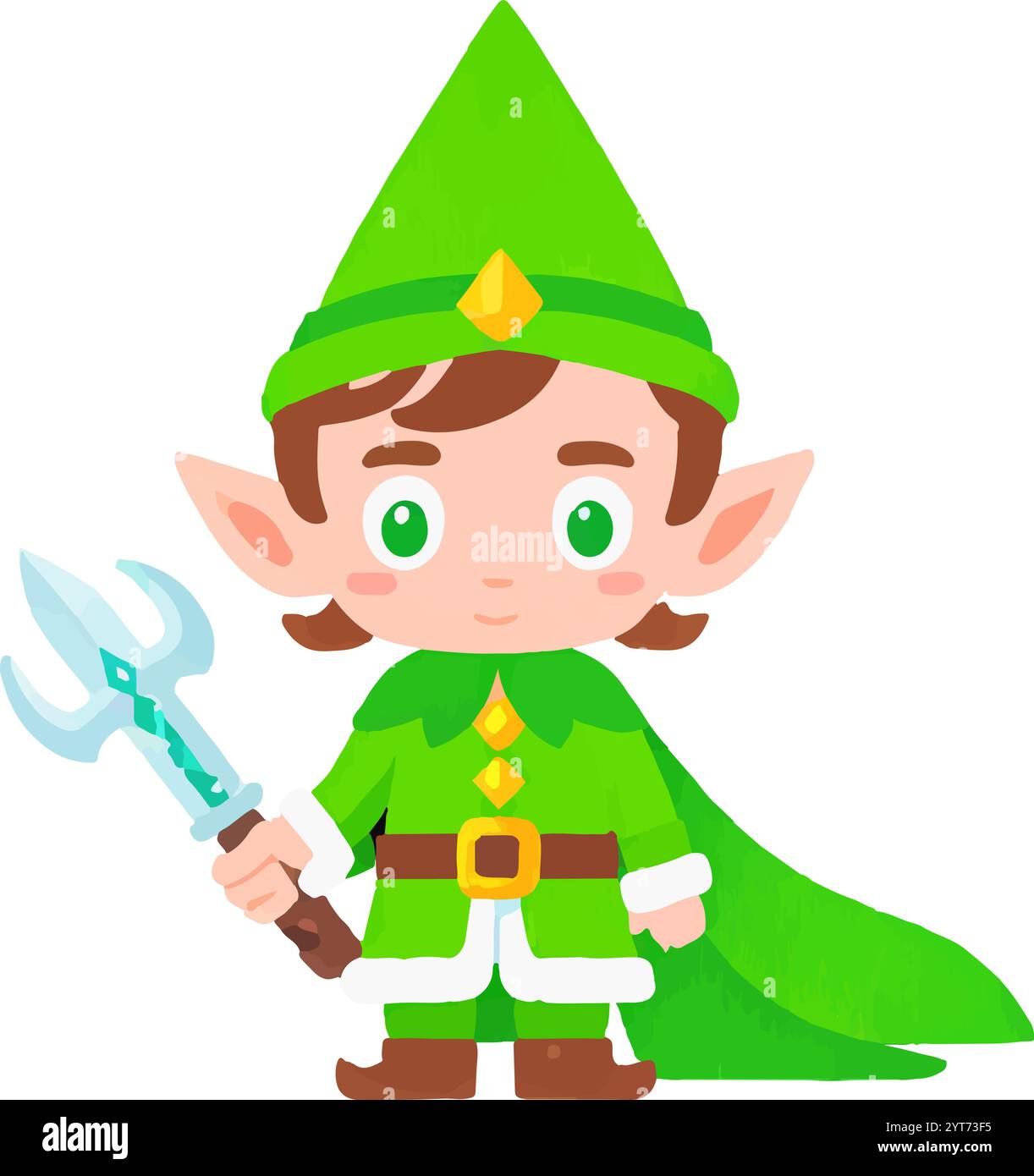 A mythical elf depicted with a touch of magic and fantasy, inspired by ...