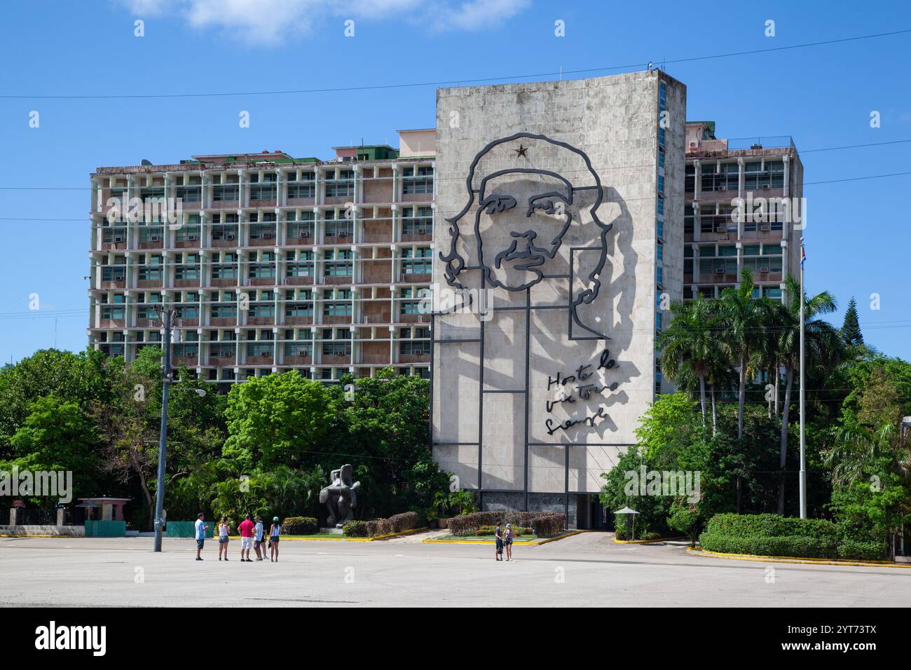 The Plaza de la Revolucion with the mural of Che Guevara in La Habana ...