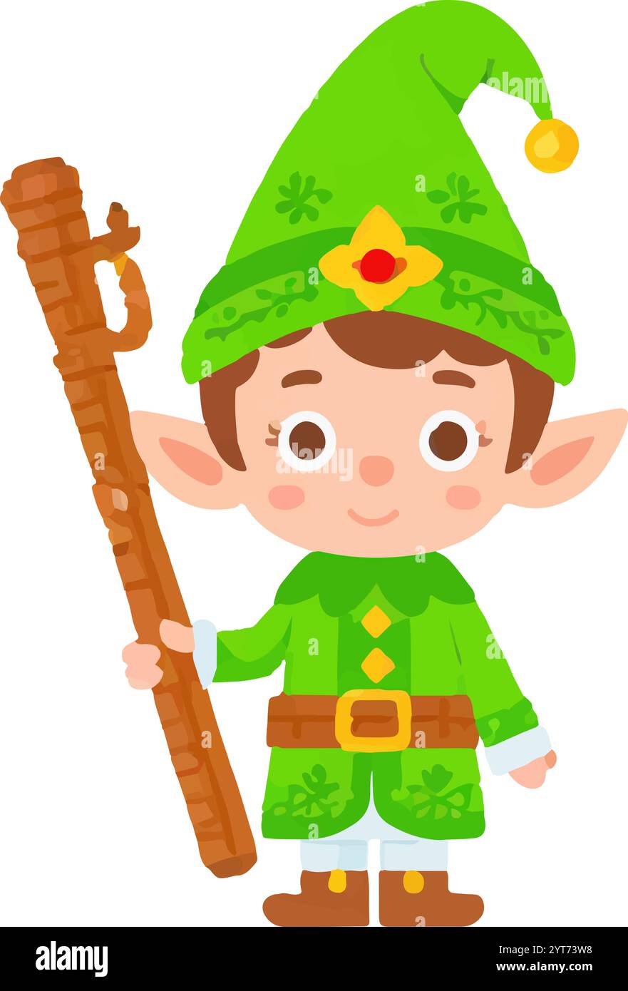 A mythical elf depicted with a touch of magic and fantasy, inspired by ...